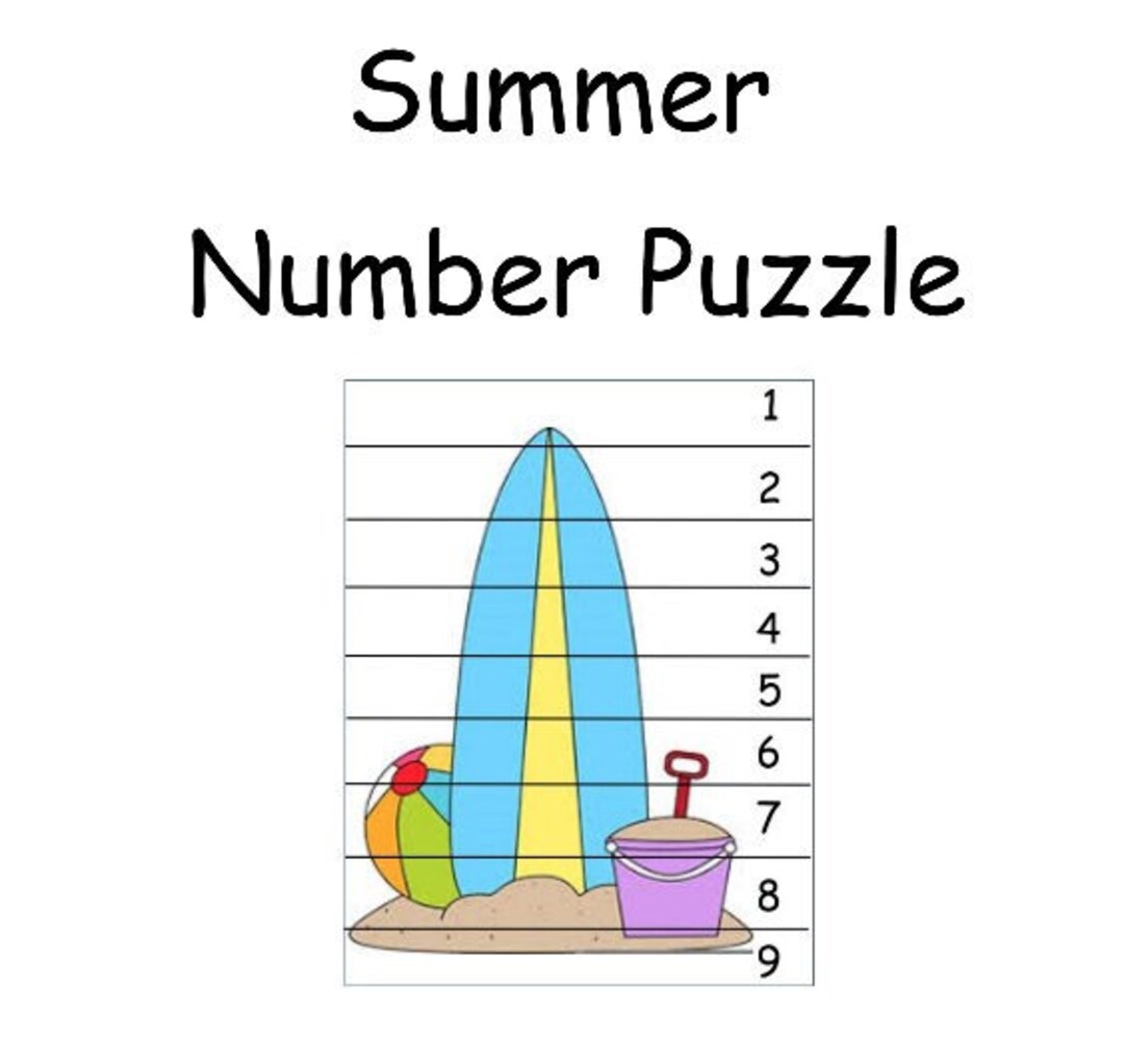 Summer Number Puzzle - Etsy