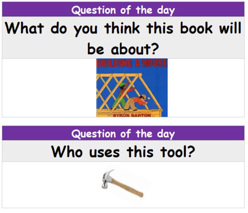 Question of the Day Cards for the Buildings Study (creative Curriculum ...