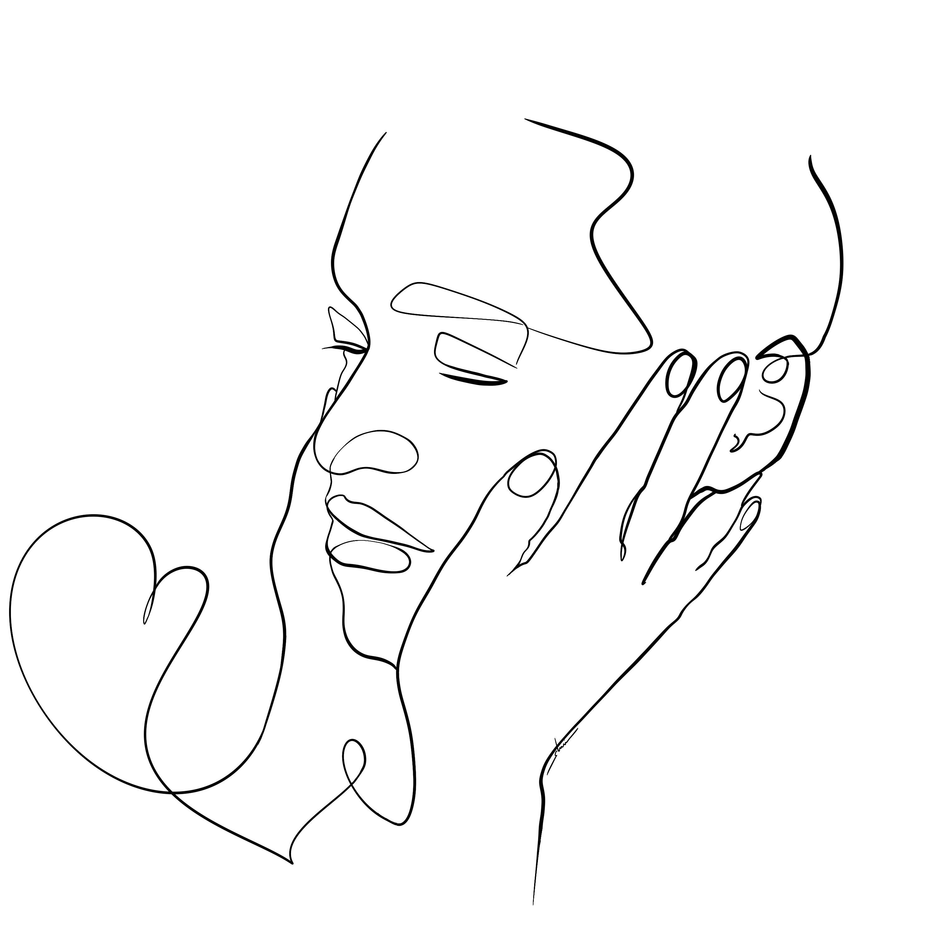 Custom One-line Art From Your Photo, Personalized Minimalist Wall Art ...