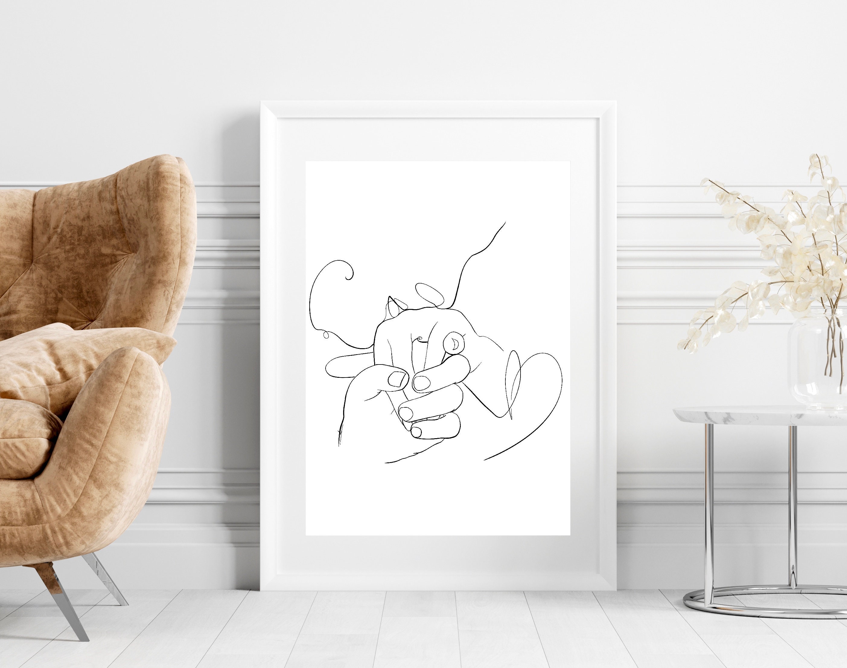 Custom One-line Art From Your Photo, Personalized Minimalist Wall Art ...