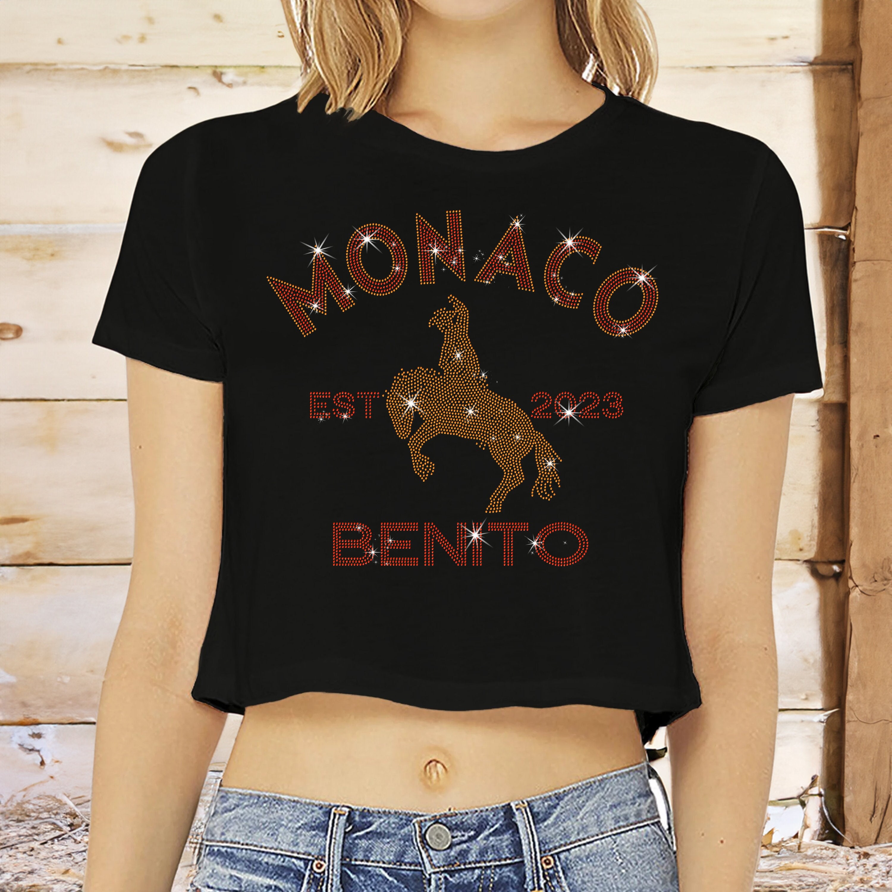 Bad Bunny Monaco Rhinestone T-shirt, Bad Bunny Concert Tee, Latin ...