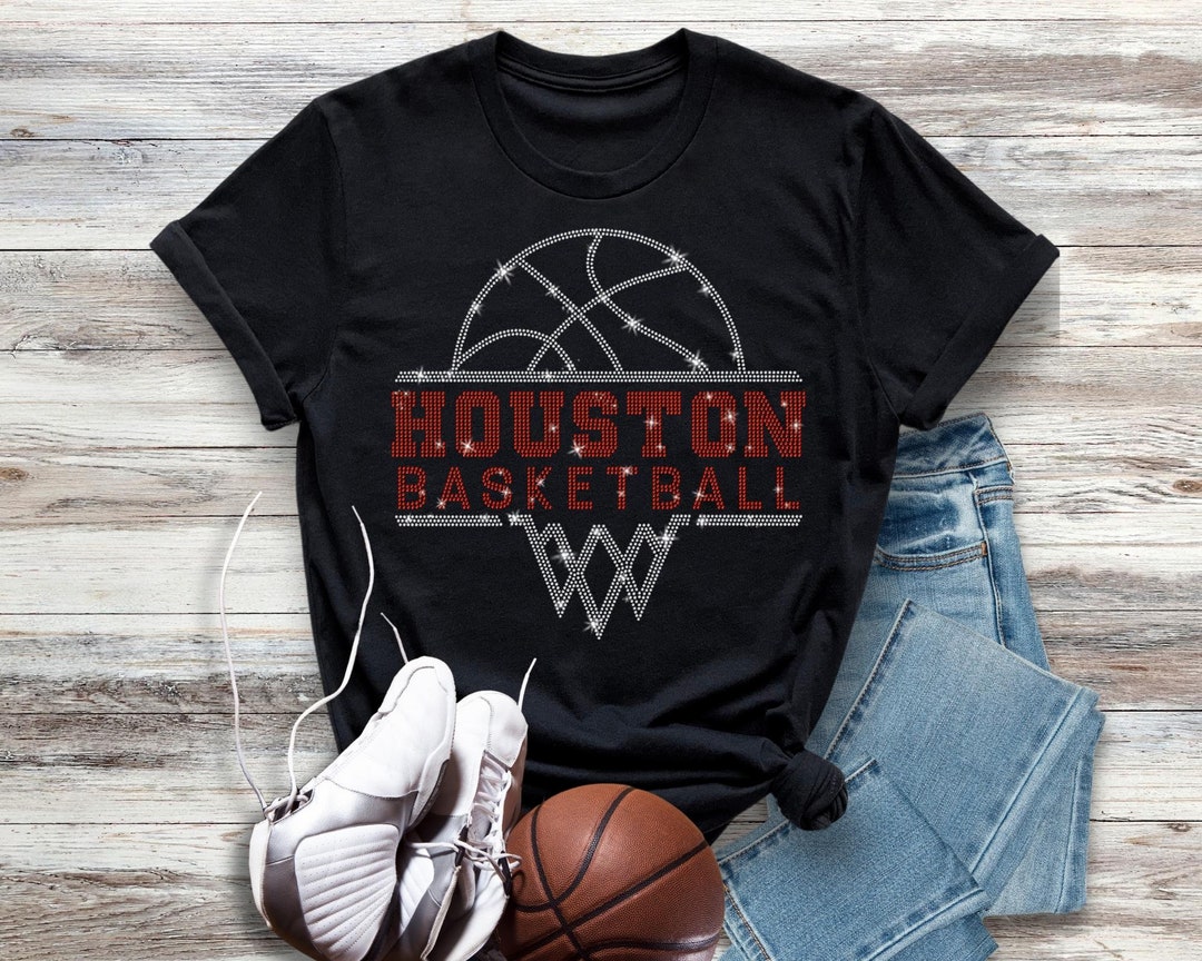 Houston Basketball Sports Team Retro Rhinestone T-shirt, Athletic ...