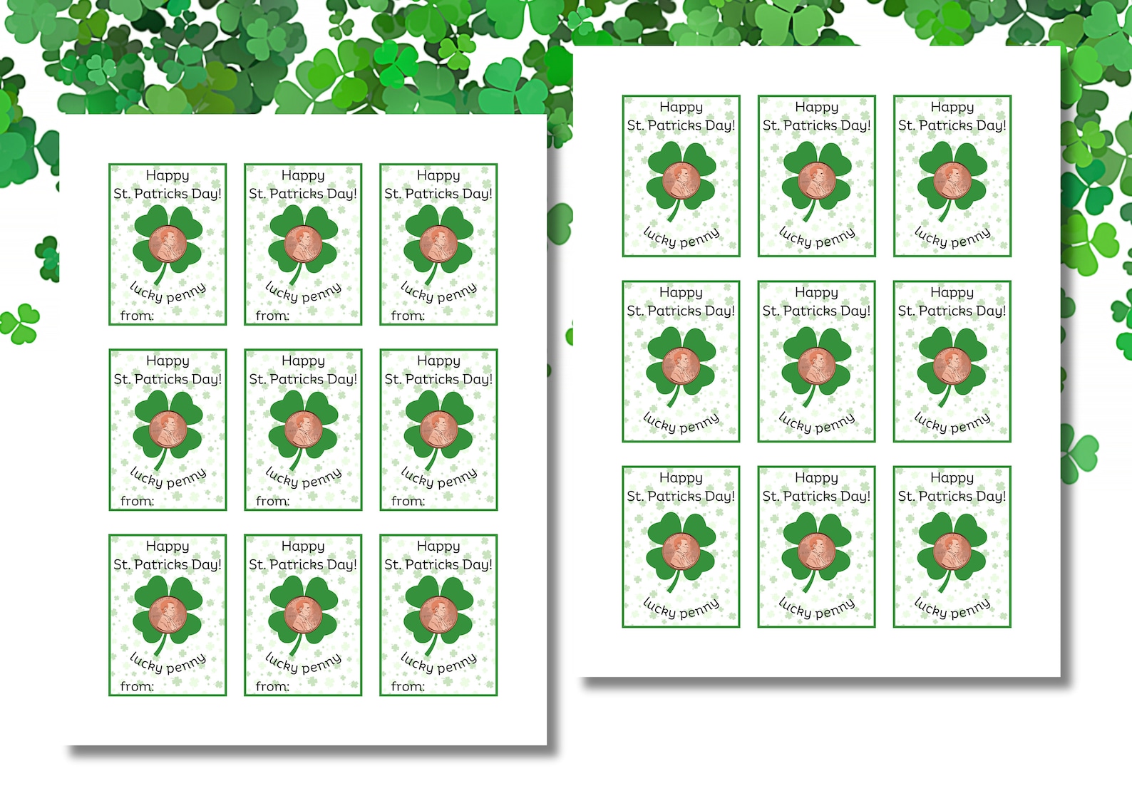 Printable St Patricks Day Lucky Penny Cards (digital Download) - Etsy