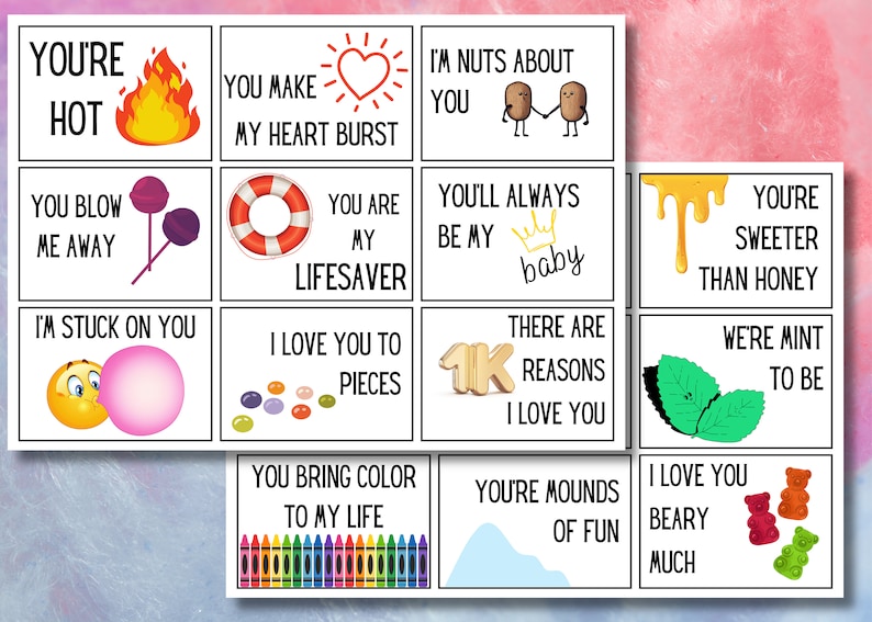 Valentine's Day Candy Cards | Printable Anniversary Gift (digital ...