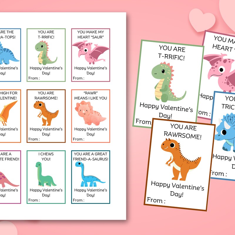 Dinosaur Valentine - Etsy