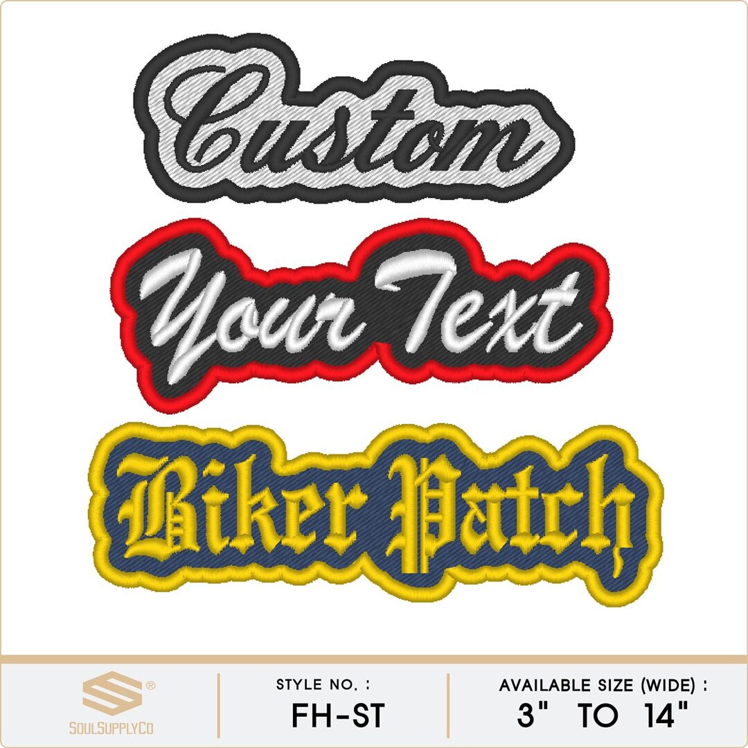 Custom Embroidered Freehand Straight Rocker Patch - Motorcycle Biker MC ...