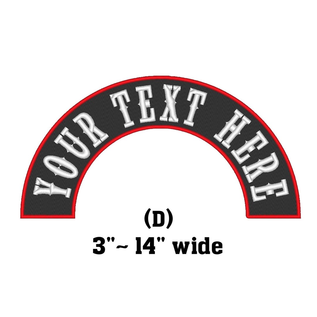 Custom Embroidered Patch - Top Rocker Motorcycle Biker MC Sew on Patch ...