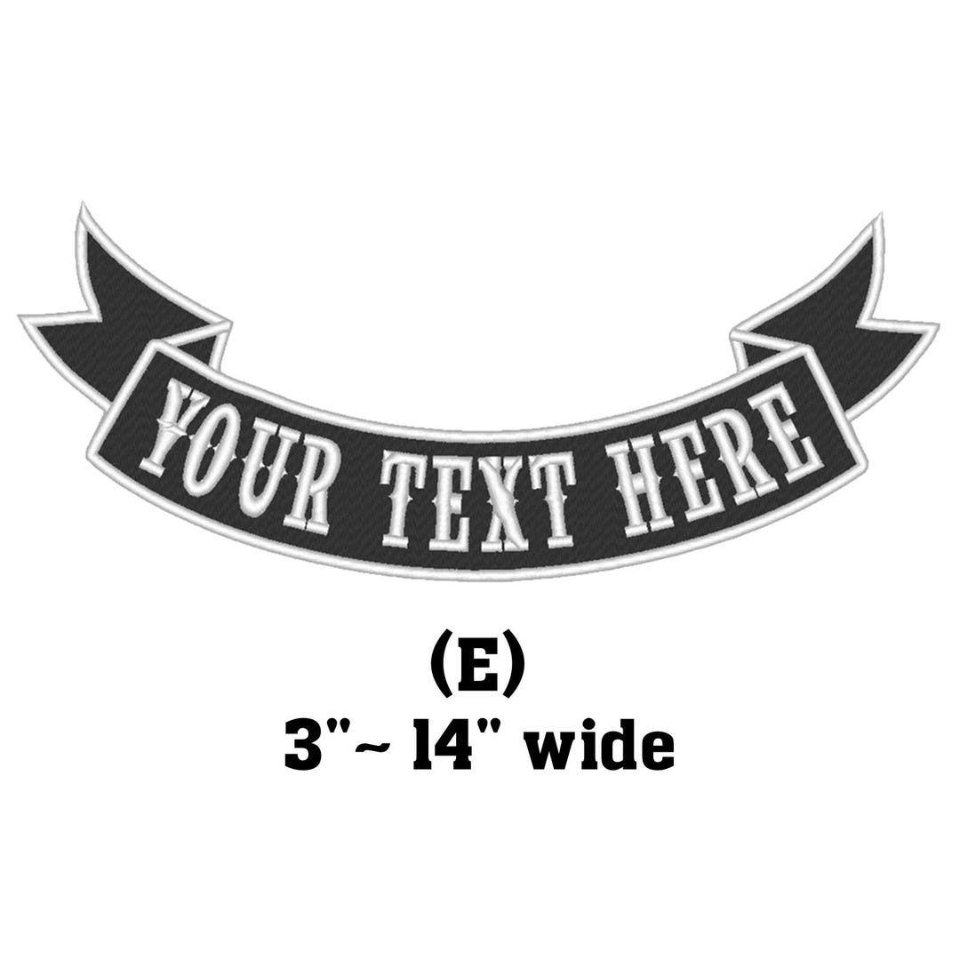 Custom Embroidered Patch - Bottom Ribbon Rocker Motorcycle Biker MC Sew ...