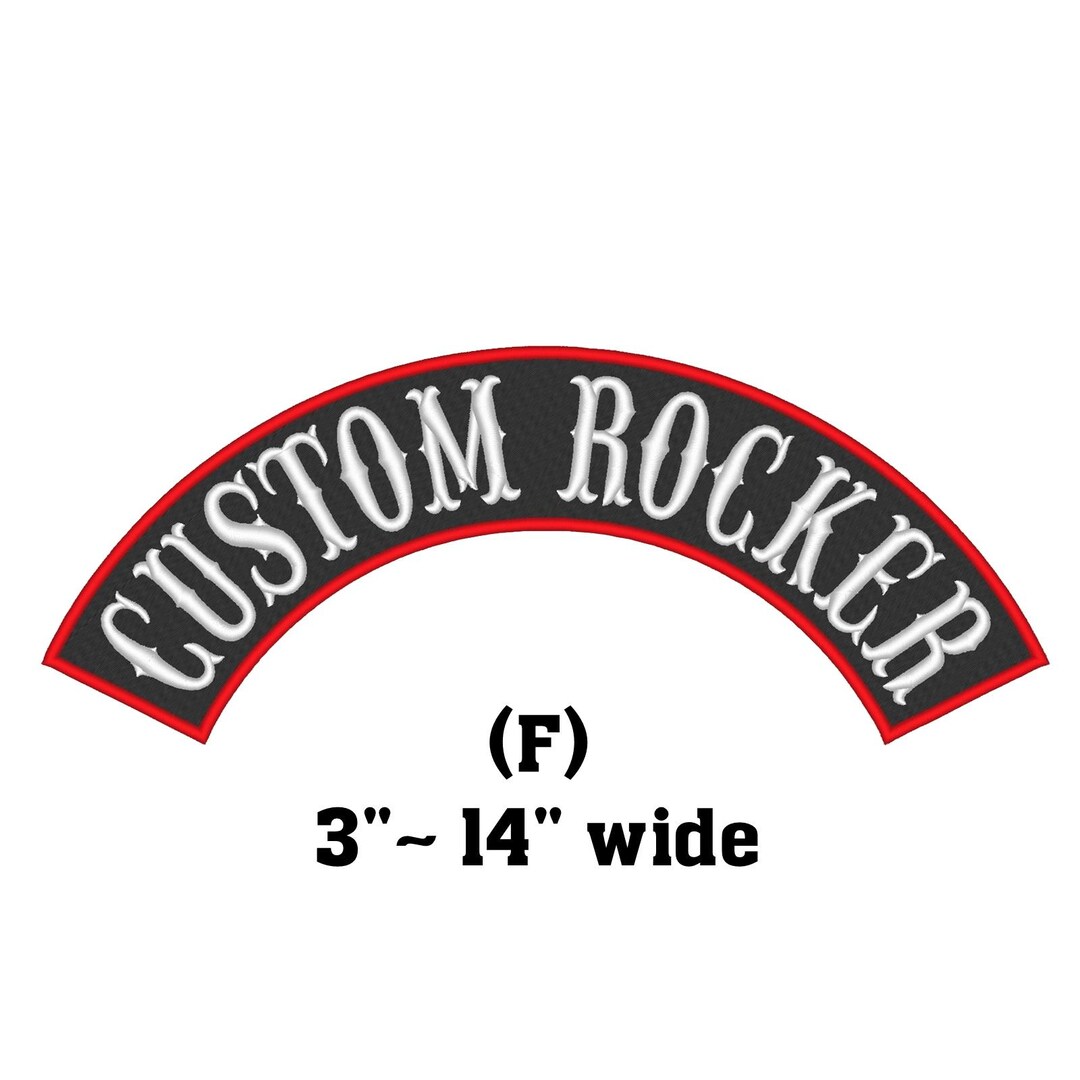 Custom Embroidered Patch - Top Rocker Motorcycle Biker MC Sew on Patch ...