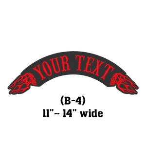 Custom Embroidered Patch - Top Rocker Flame Skull Motorcycle Biker MC ...