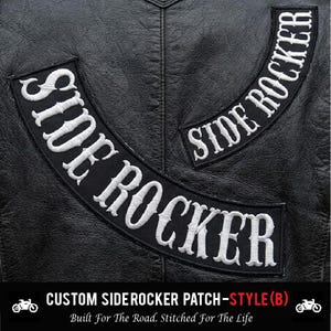 Custom Embroidered Side Rocker Patch - Motorcycle Club Biker MC Sew-on ...