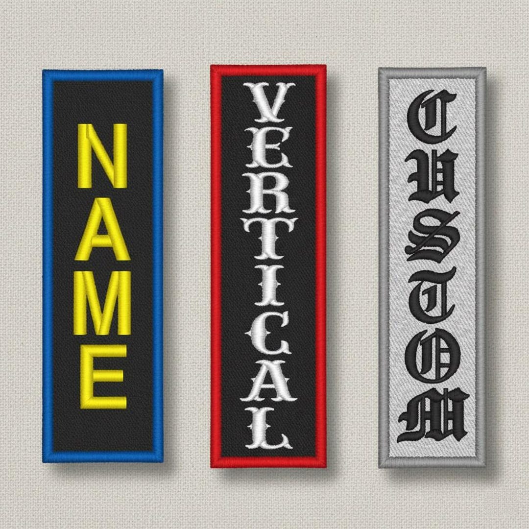Custom Embroidered Vertical Patch - Biker Motorcycle MC Name Tag ...