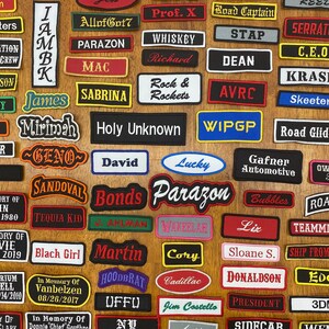 Custom Embroidered Patch - Top and Bottom Ribbon Rocker Motorcycle ...