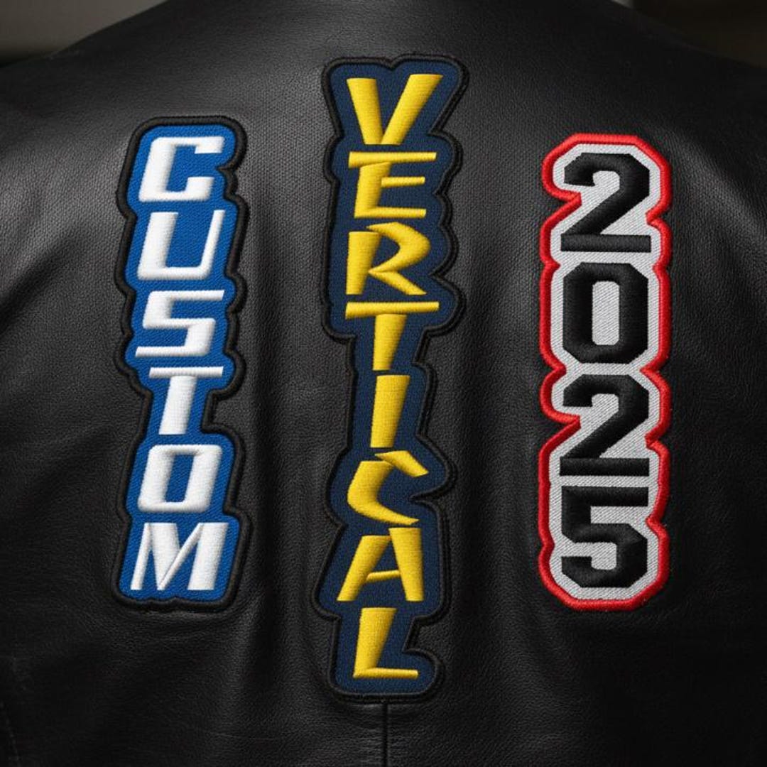 Custom Embroidered Vertical Patch - Freehand Biker Motorcycle MC Name ...