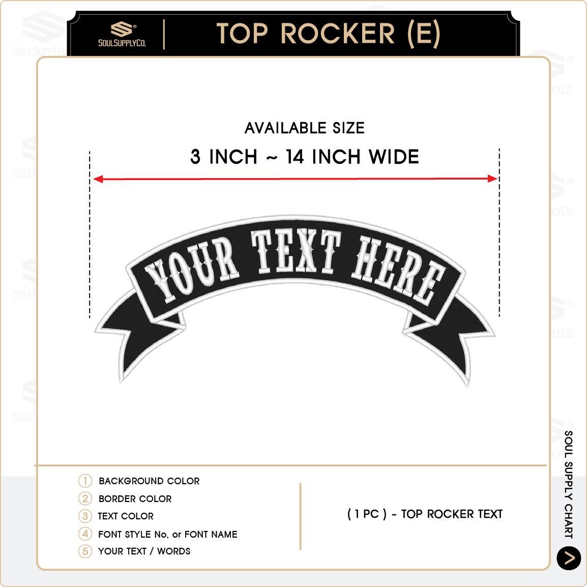 Custom Embroidered Top Rocker Patch - Motorcycle Biker MC Sew-on ...
