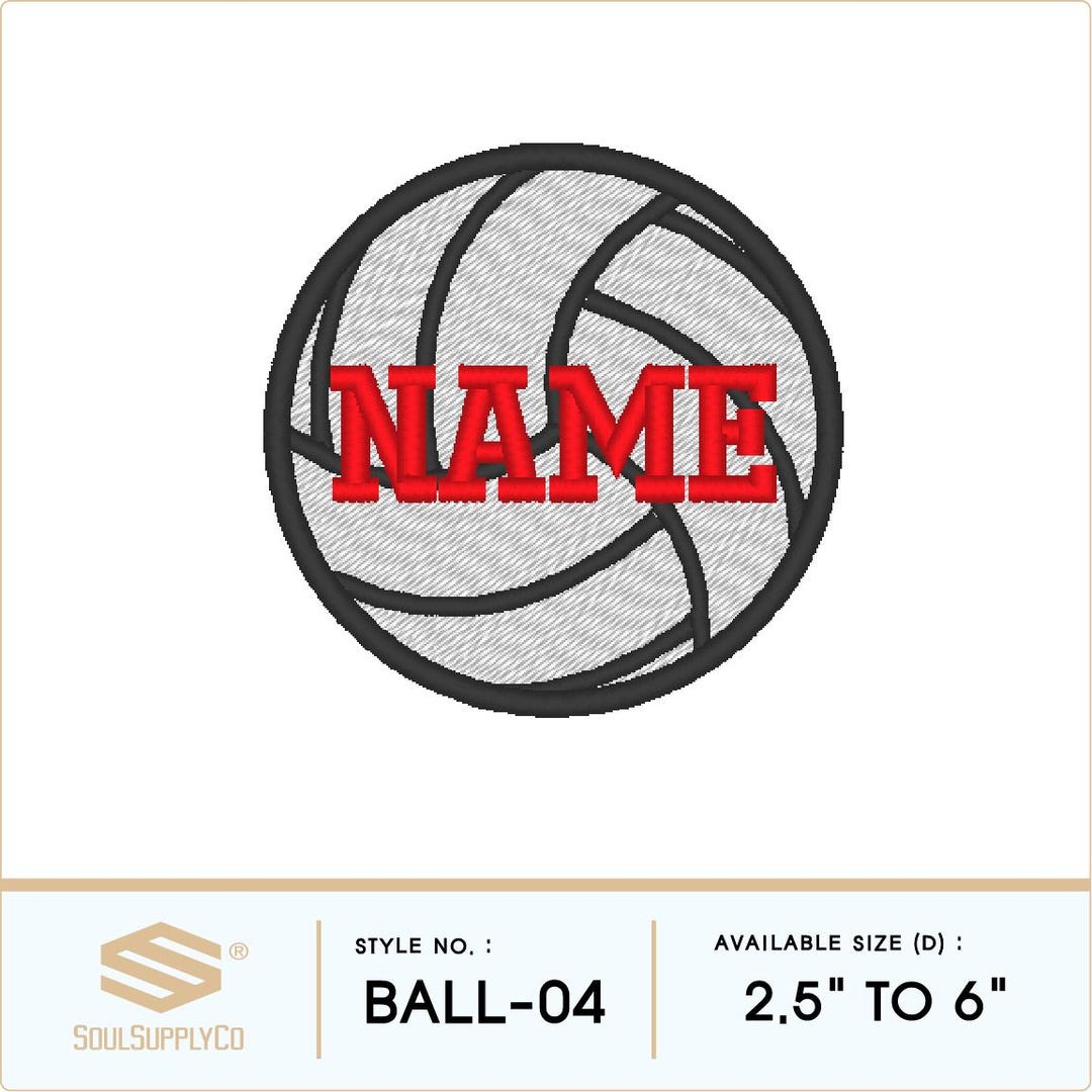 Custom Embroidered Sports Patch - Volleyball Ball Varsity Sport Team ...