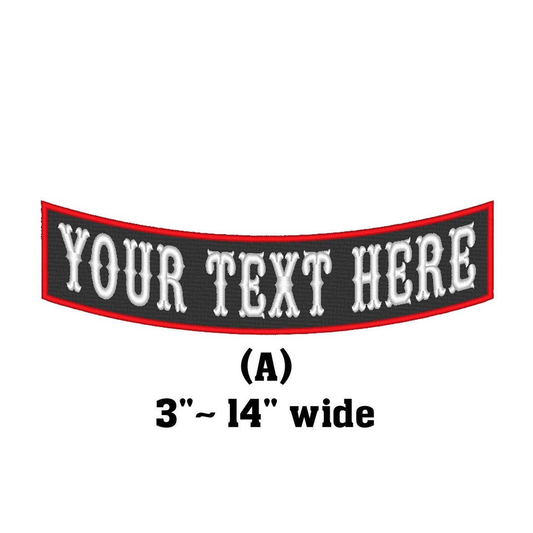 Custom Embroidered Patch - Bottom Rocker Motorcycle Biker MC Sew on ...