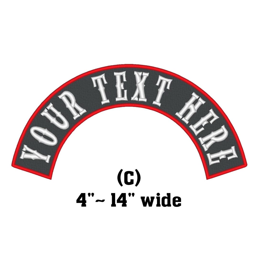 Custom Embroidered Patch - Top Rocker Motorcycle Biker MC Sew on Patch ...