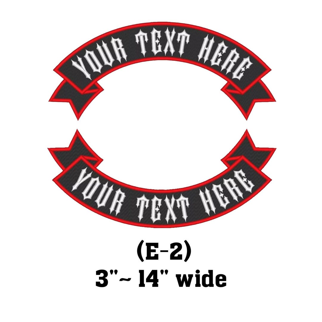 2 PC - Custom Embroidered Patch - Top and Bottom Ribbon Rocker ...