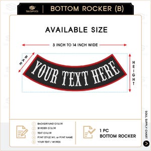 Custom Embroidered Patch - Bottom Rocker Motorcycle Biker MC Sew on ...