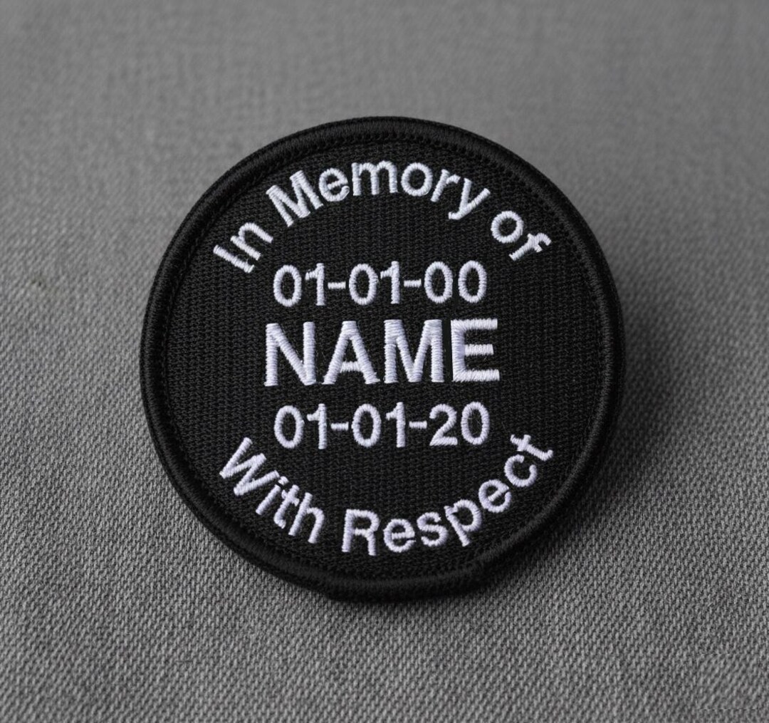 Custom Embroidered Memorial Round Patch - in Memory of RIP Biker ...