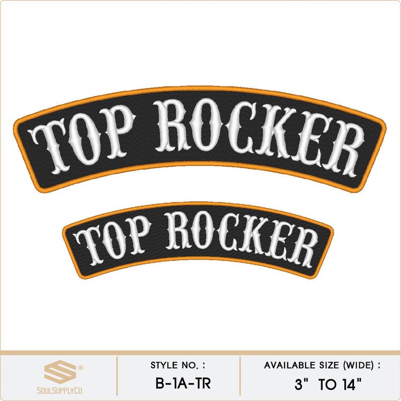 Custom Embroidered Top Rocker Patch - Motorcycle Club Biker MC Sew-on ...