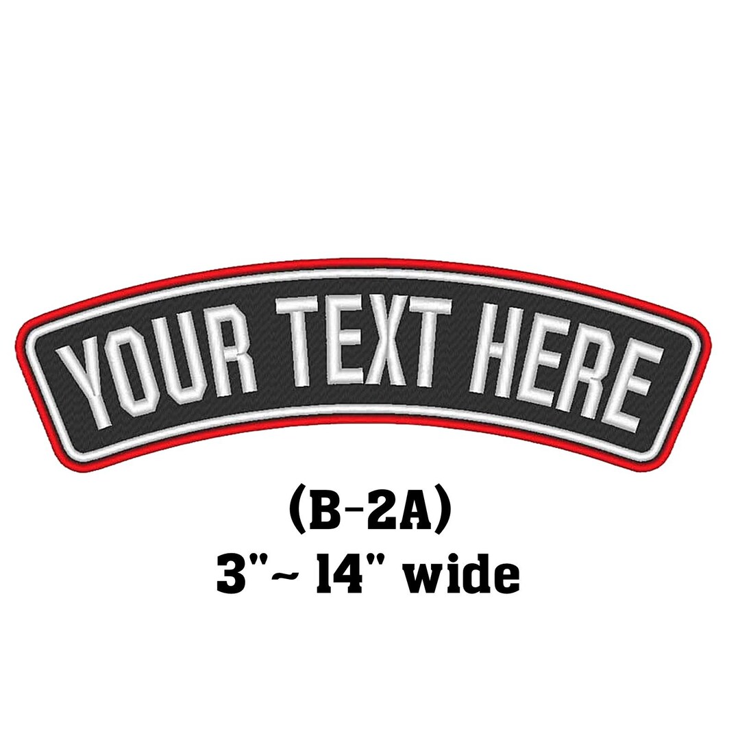 Custom Embroidered Patch - Top Rocker Double Border Motorcycle Biker MC ...