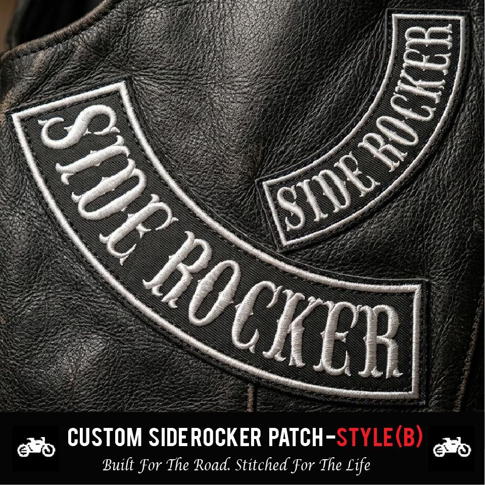 Custom Embroidered Side Rocker Patch - Motorcycle Club Biker MC Sew-on ...