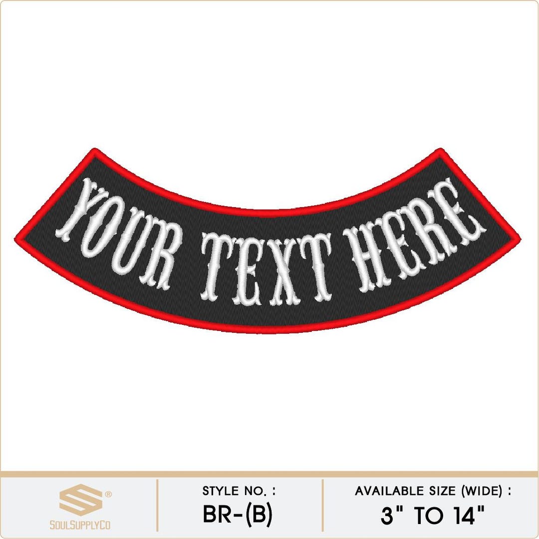 Custom Embroidered Patch - Bottom Rocker Motorcycle Biker MC Sew on ...