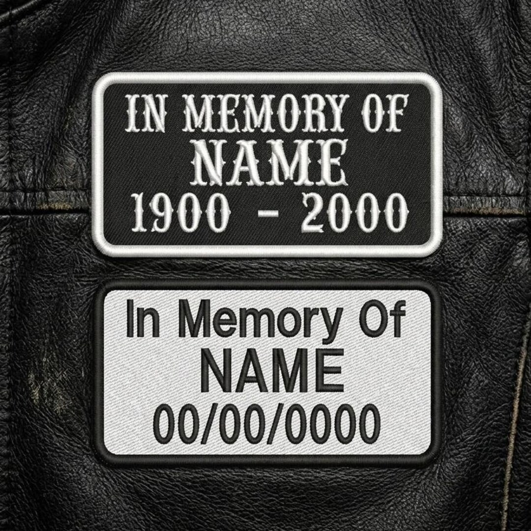 Custom Embroidered Memorial Patch - in Memory of RIP Biker Motorcycle ...
