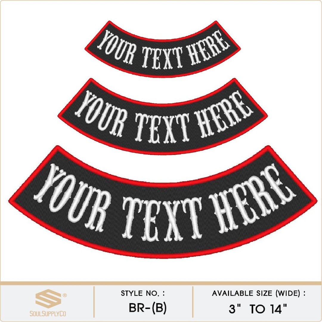 Custom Embroidered Bottom Rocker Patch - Motorcycle Biker MC Sew-on ...