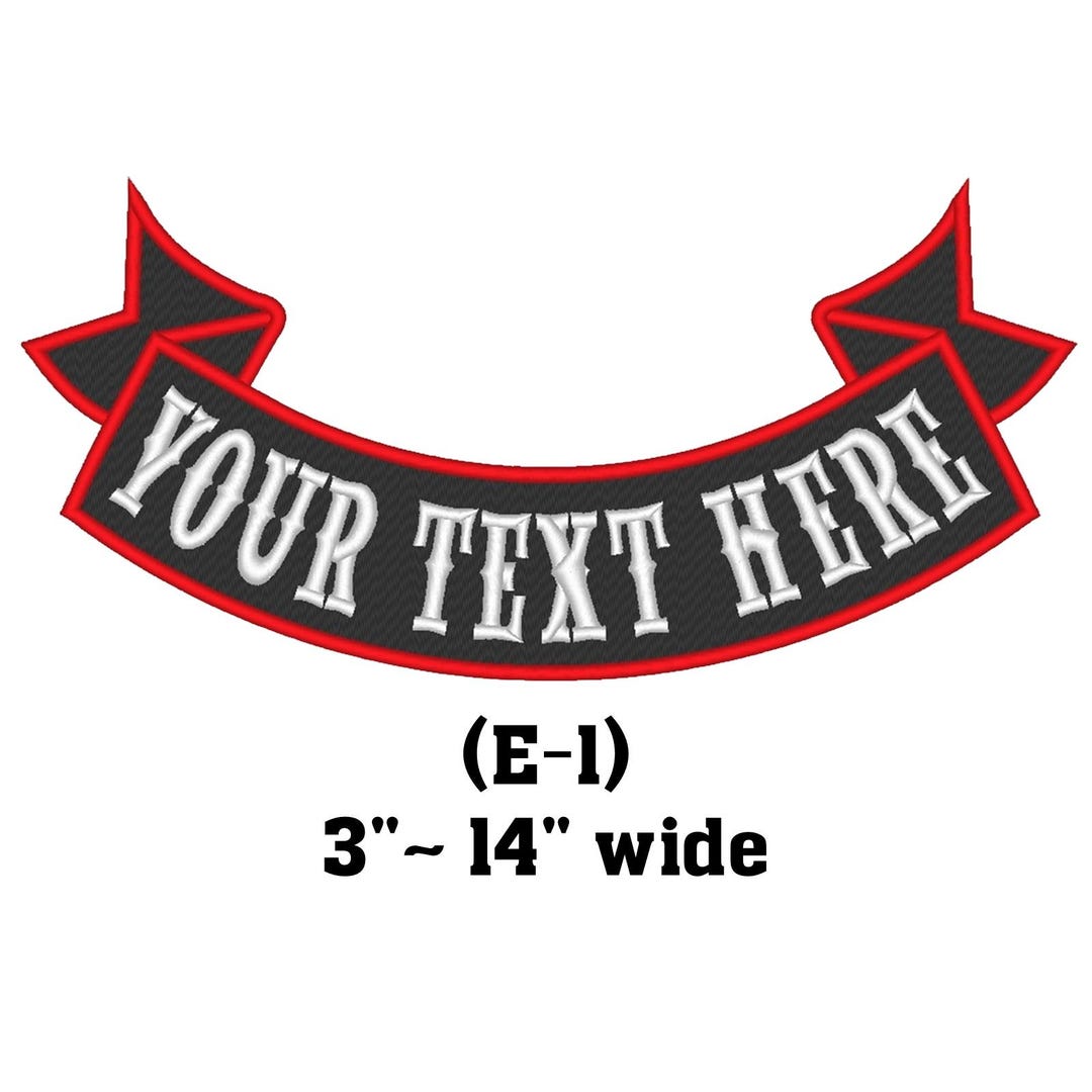 Custom Embroidered Bottom Rocker Patch: Motorcycle Biker MC Sew-on (3 ...