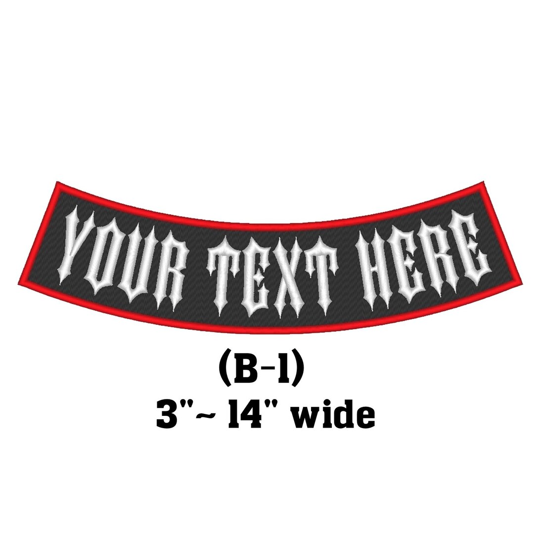 Custom Embroidered Patch - Bottom Rocker Motorcycle Biker MC Sew on ...