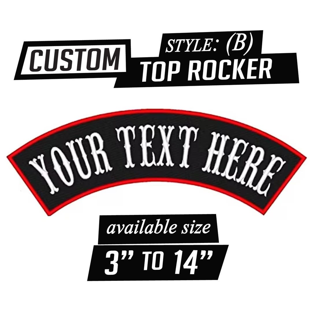 Custom Embroidered Patch Top Rocker Motorcycle Biker MC Sew on Patch 3 ...