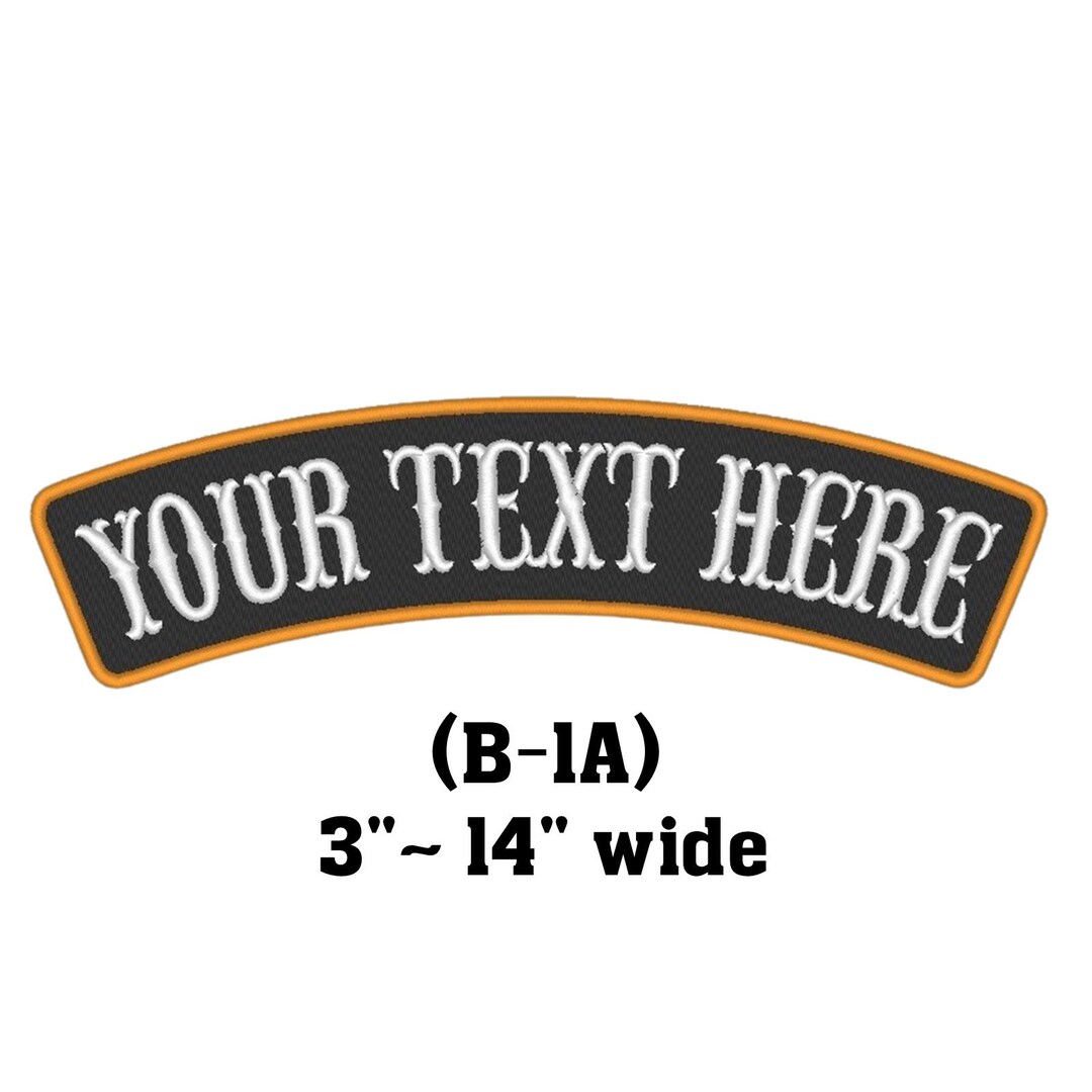 Custom Embroidered Patch - Top Rocker Motorcycle Biker MC Sew on Patch ...