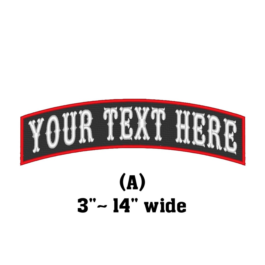 Custom Embroidered Patch - Top Rocker Motorcycle Biker MC Sew on Patch ...