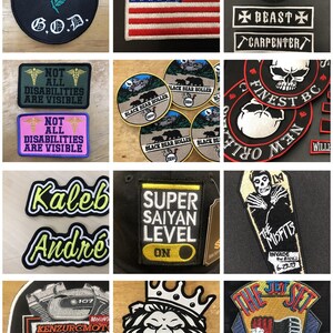 Custom Embroidered Patch - Top and Bottom Ribbon Rocker Motorcycle ...
