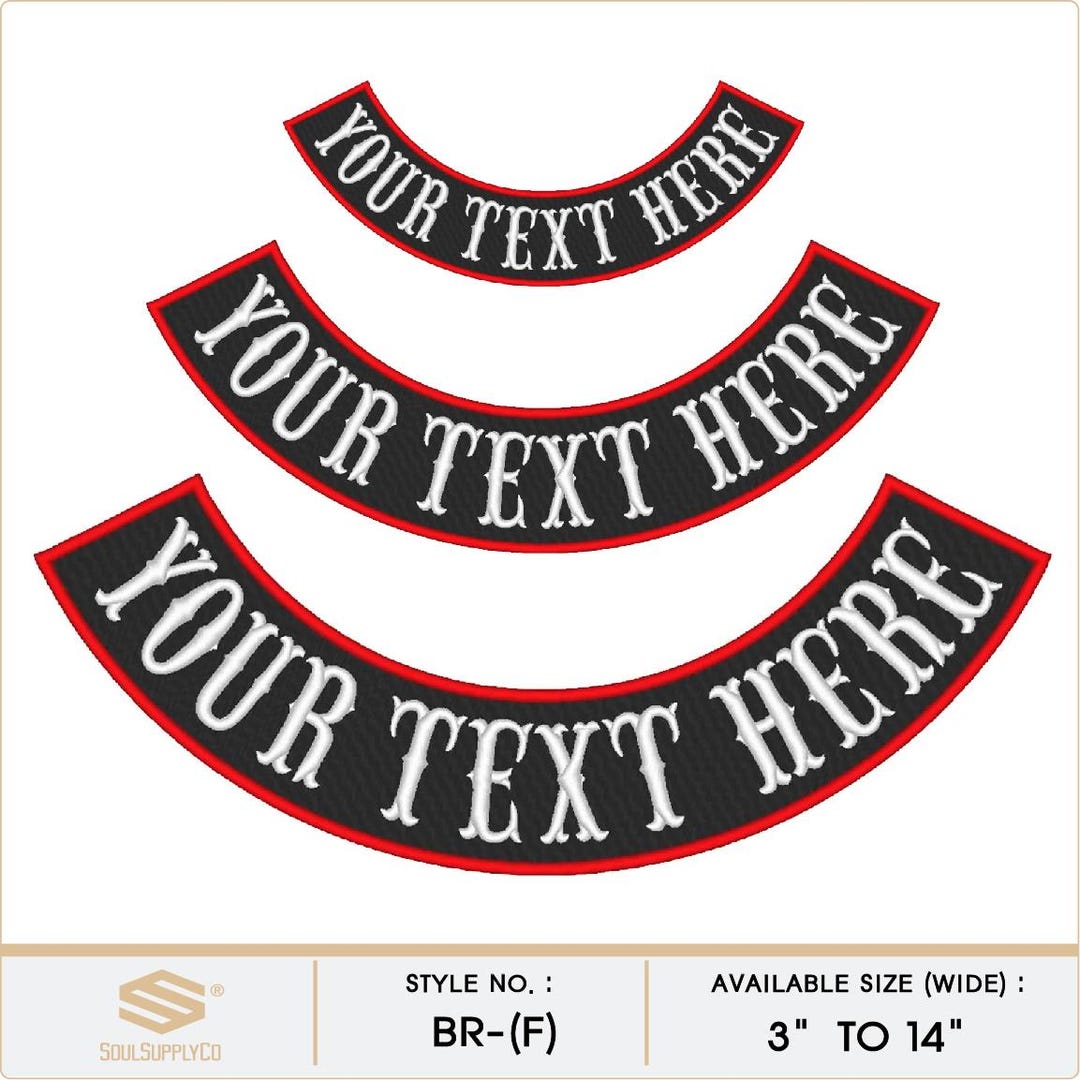 Custom Embroidered Bottom Rocker Patch - Motorcycle Biker MC Sew-on ...