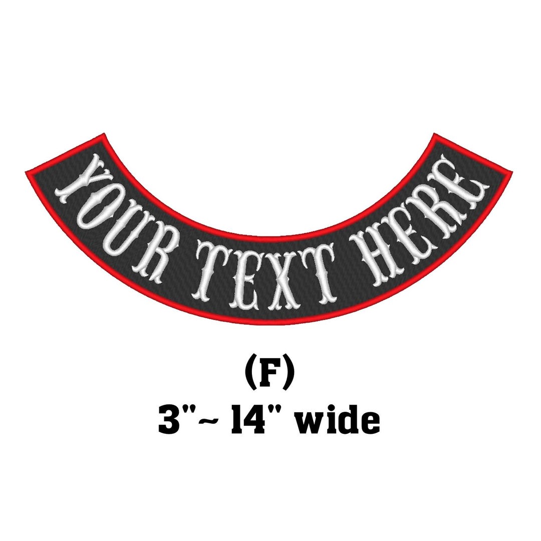 Custom Embroidered Patch - Bottom Rocker Motorcycle Biker MC Sew on ...