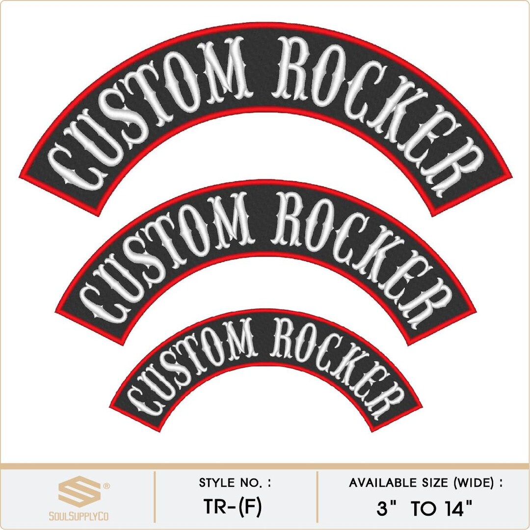 Custom Embroidered Top Rocker Patch - Motorcycle Biker MC Sew-on ...