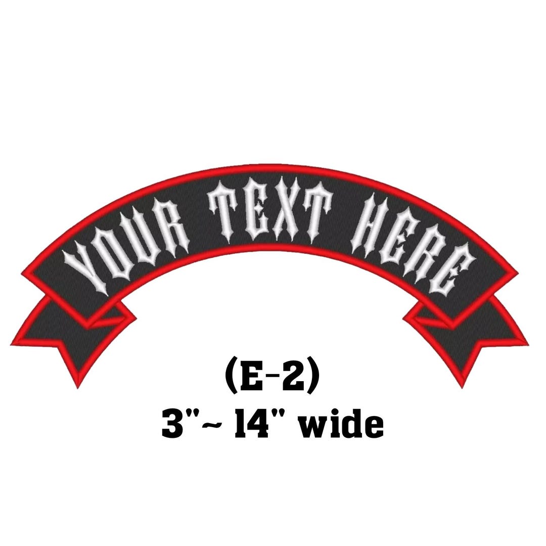 Custom Embroidered Patch - Top Ribbon Rocker Motorcycle Biker MC Sew on ...