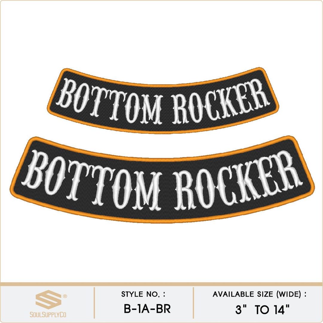 Custom Embroidered Bottom Rocker Patch - Motorcycle Club Biker MC Sew ...