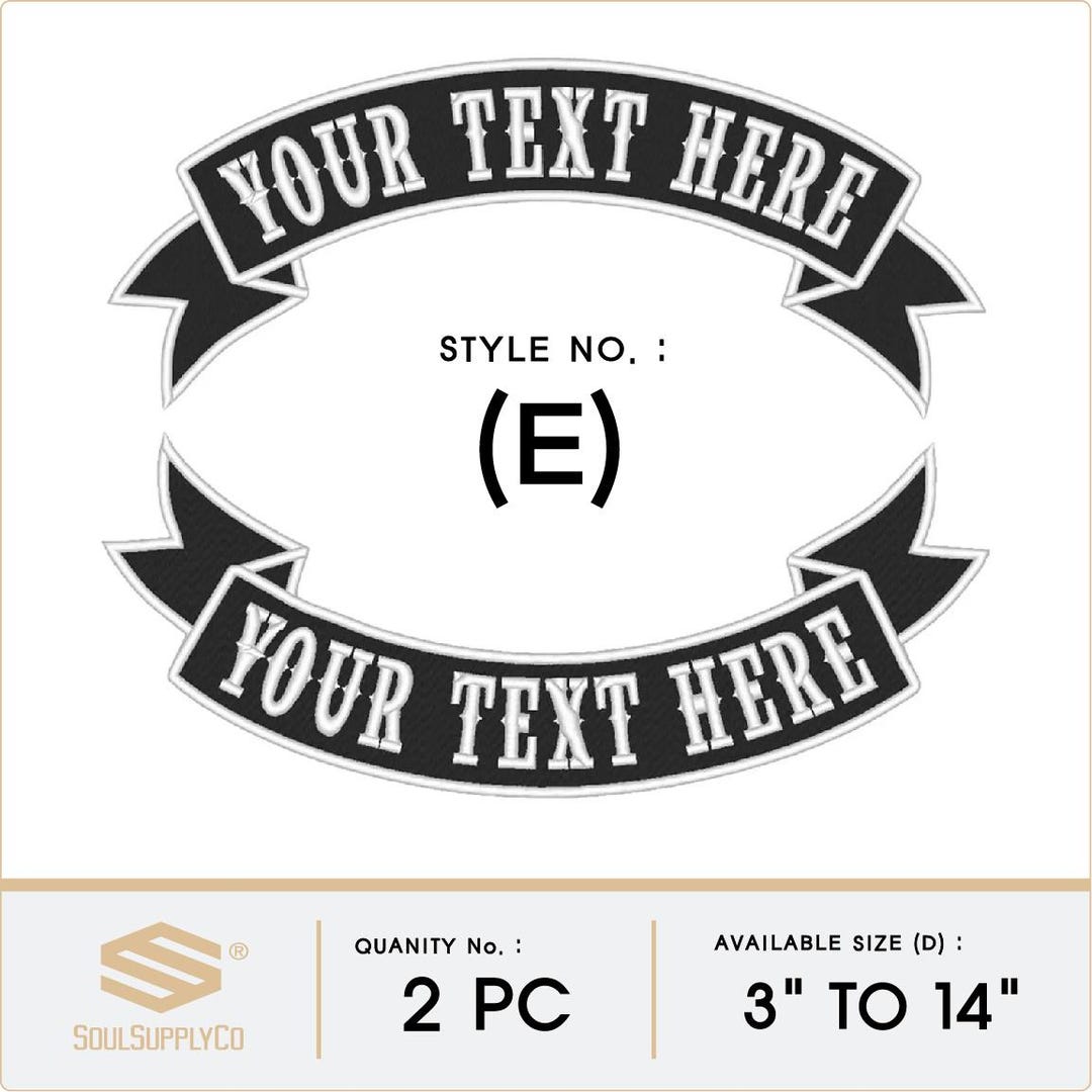 Custom Embroidered Patch - Top and Bottom Rocker Motorcycle Biker MC ...