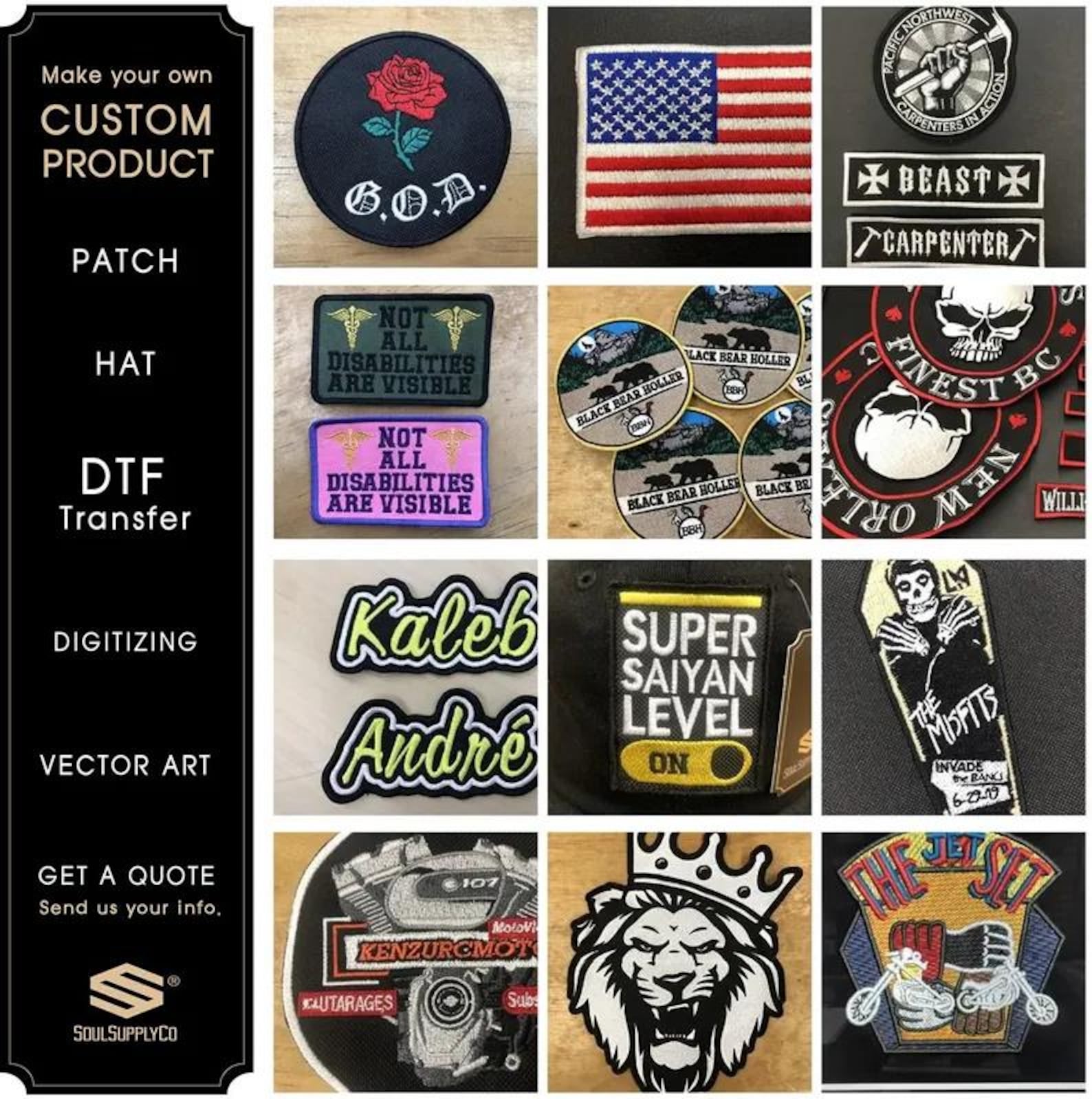 Custom Embroidered Motorcycle Club Biker Patch - Top Rocker, Bottom ...