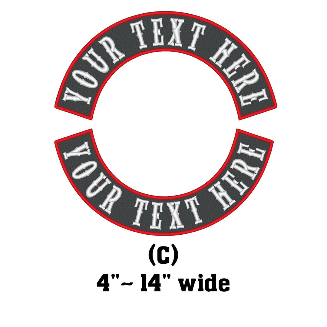 Custom Embroidered Motorcycle Rocker Patch - Top and Bottom Set - Etsy