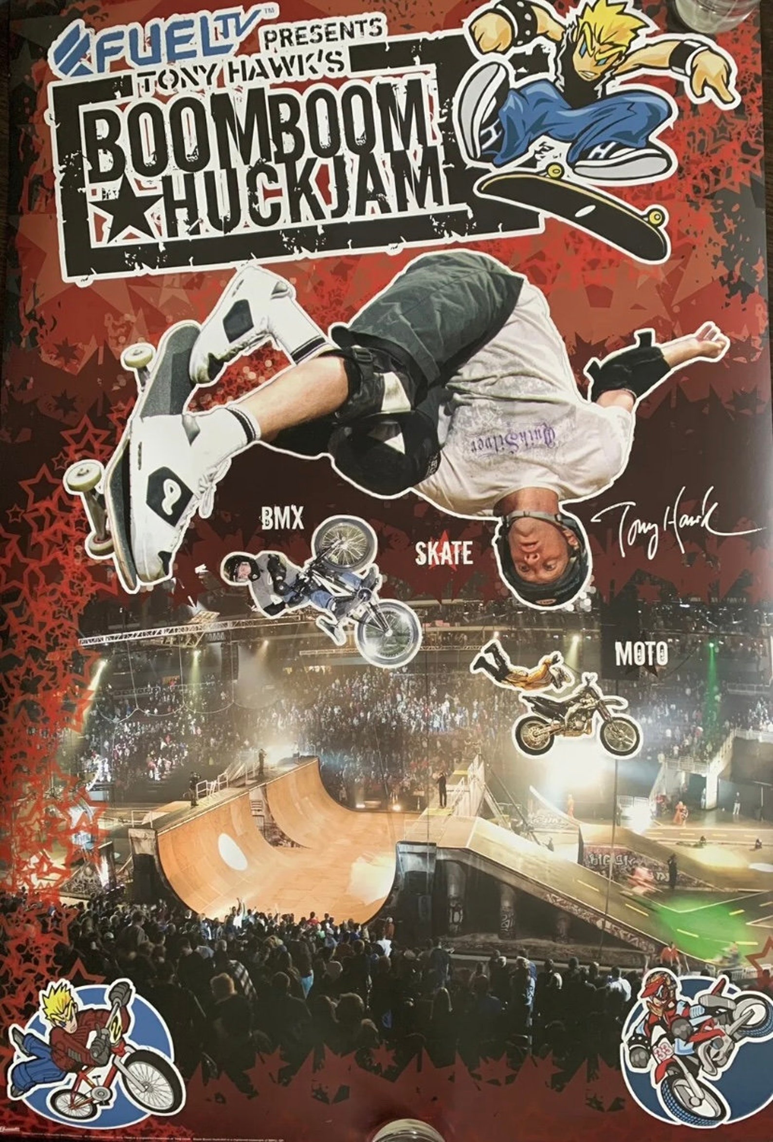 Tony Hawk, Pro Skater Skateboard 24x 36in Poster Boom Boom Huckjam 24 X ...