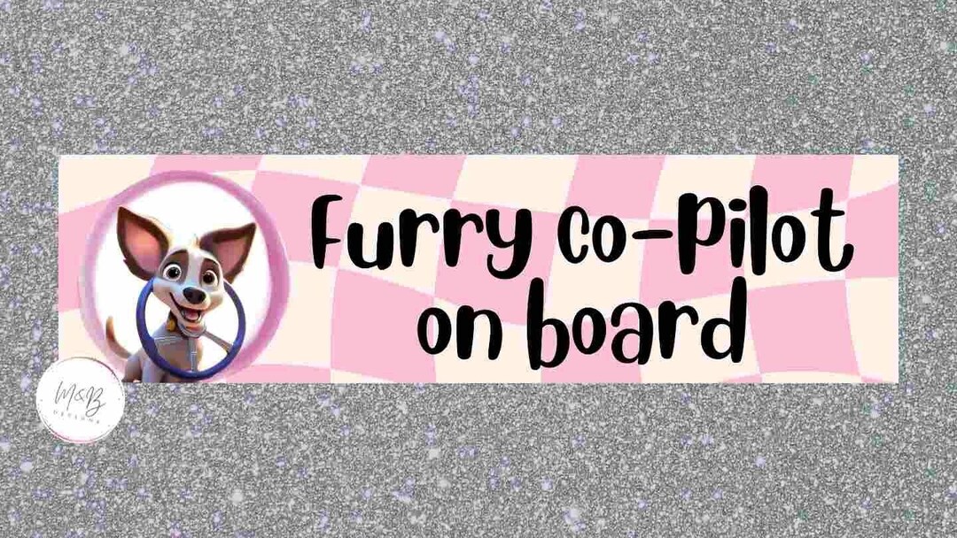 Furry Co-pilot on Board, Bumper Sticker 3x11 - Etsy