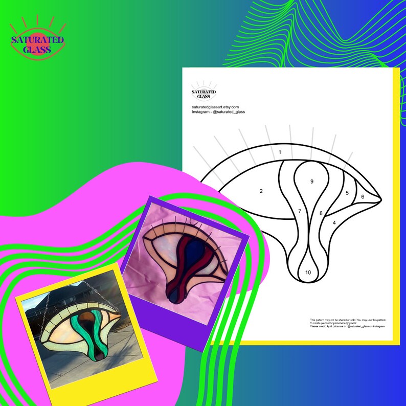 Stained Glass Melting Eye Pattern, Trippy Pattern, DIY Glass Craft ...