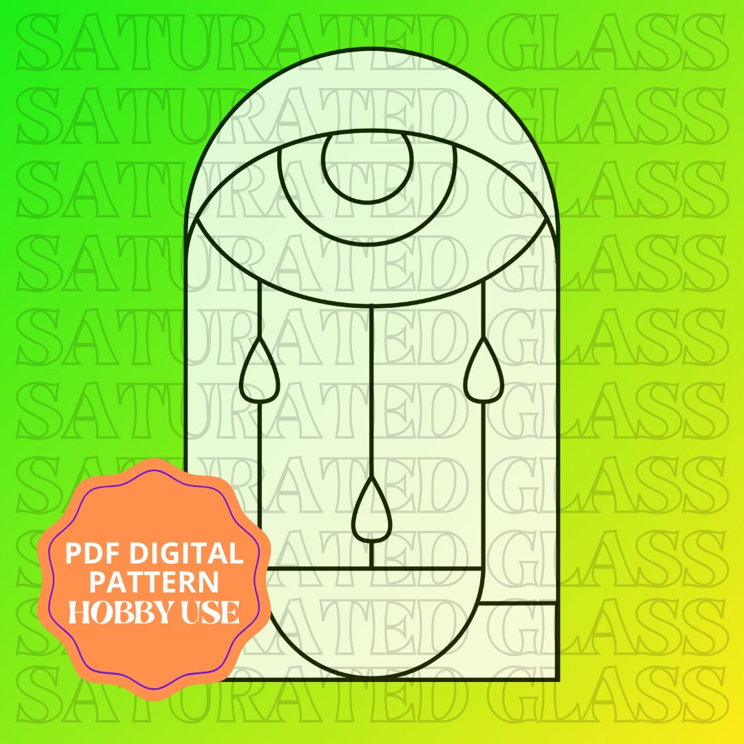 Stainedglass Crying Eye Pattern, Thirdeye Stained Glass Pattern, Craft Stained Glass Pattern ...