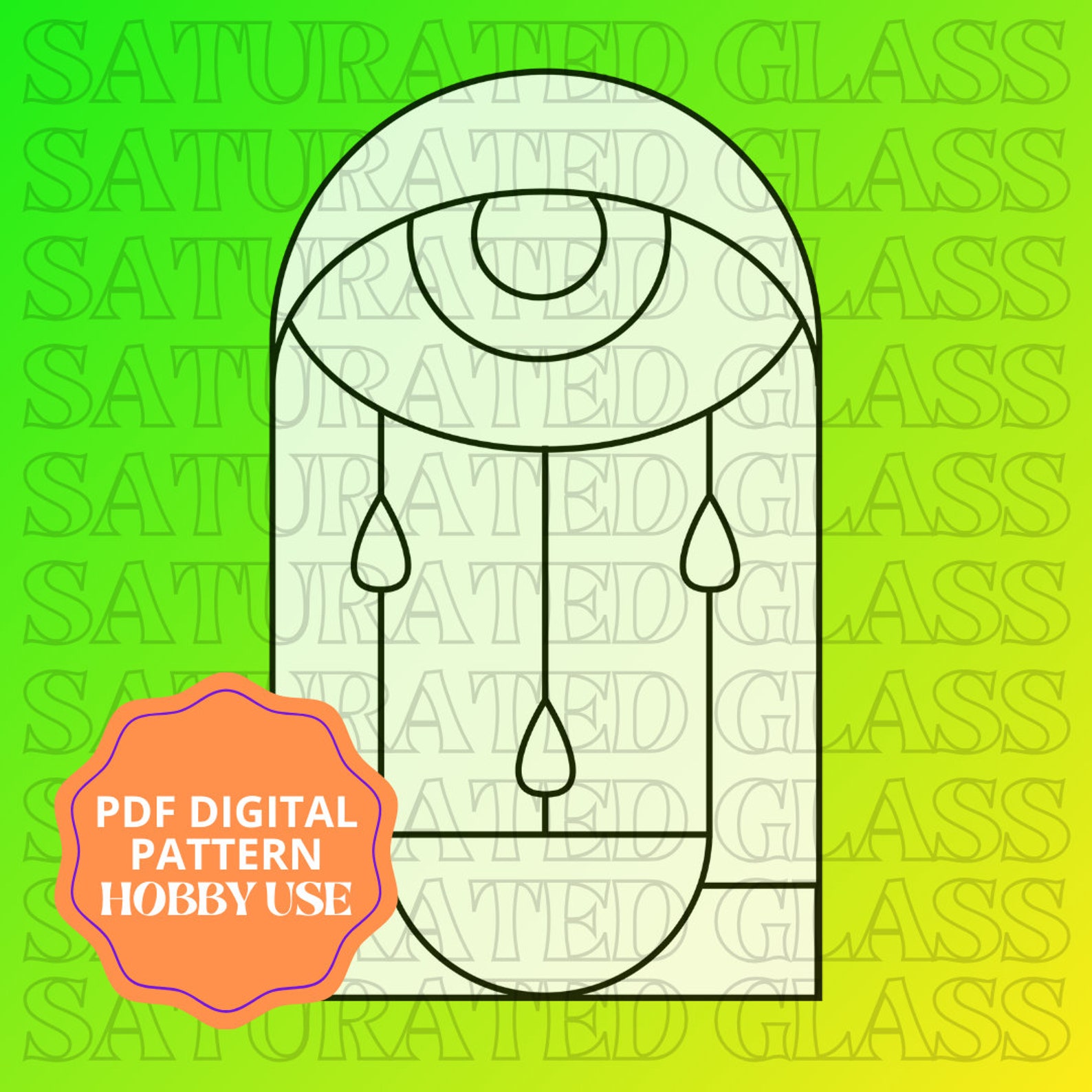 Stainedglass Crying Eye Pattern, Thirdeye Stained Glass Pattern, Craft ...